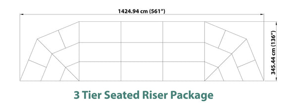 3 Tier Seated Riser System - 47' Long (Fits 64 to 76 Chairs ...