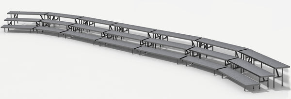 3 Tier Choral Riser System - 41' Long (fits 63 to 96 People ...